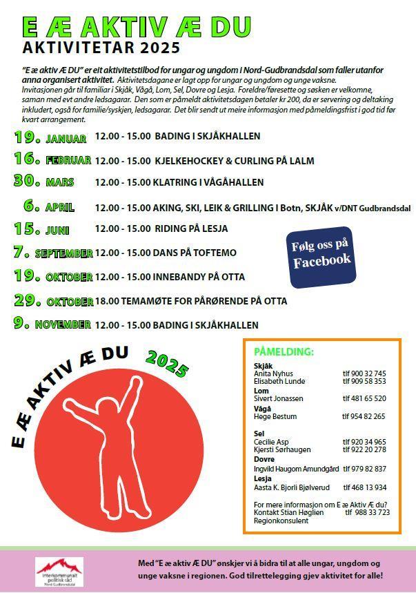 "E æ aktiv Æ DU" - aktivitetar 2025 - Sel kommune