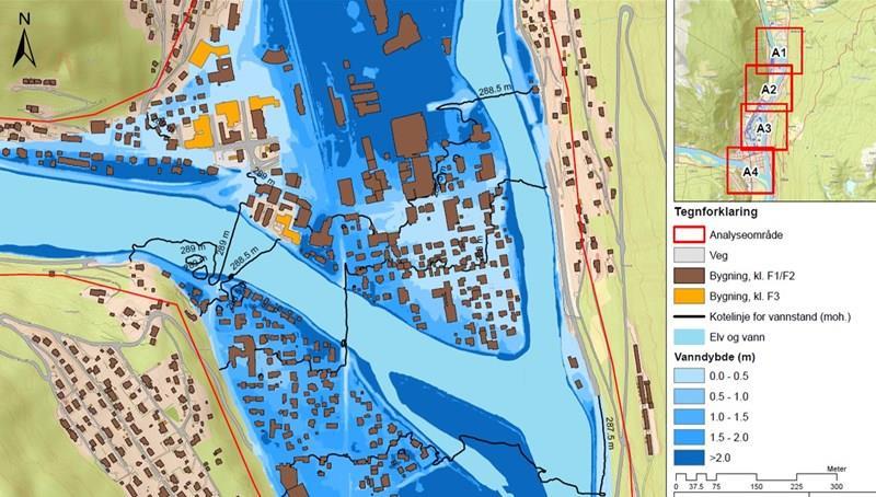 Nye flomsonekart fra NVE - Sel kommune